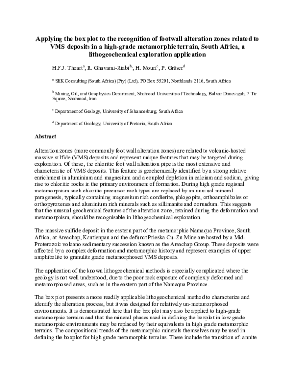 (PDF) Applying the box plot to the recognition of footwall alteration ...
