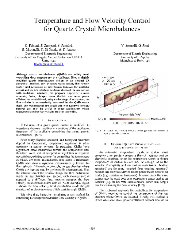 (PDF) Temperature and Flow Velocity Control for Quartz Crystal ...