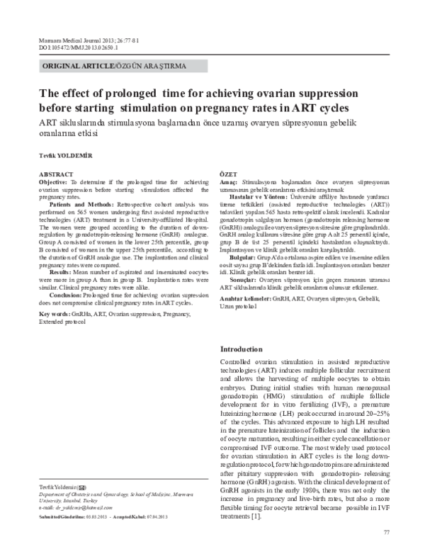 (PDF) High fecundity of amenorrhoeic women in embryo-transfer programmes