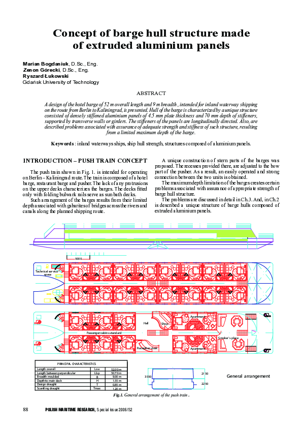 (PDF) Concept of barge hull structure made of extruded aluminium panels