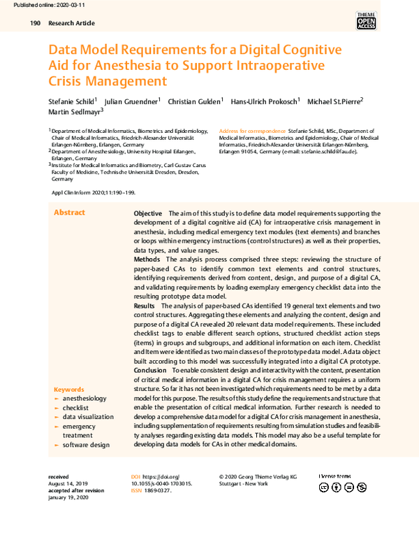(PDF) Data Model Requirements for a Digital Cognitive Aid for ...