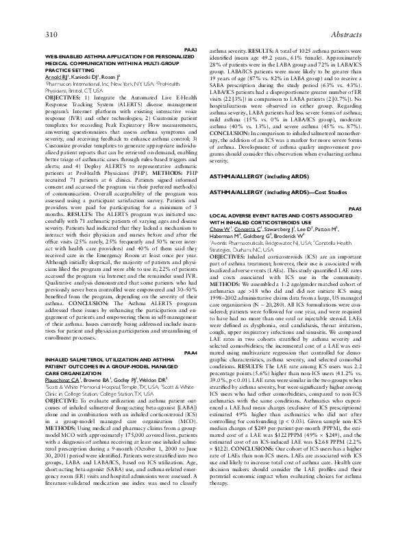 (PDF) PAA3 Web-Enabled Asthma Application for Personalized Medical ...