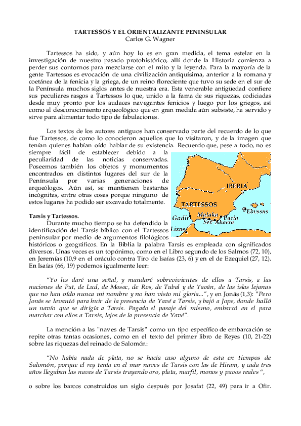 (PDF) Tartessos y el periodo orientalizante