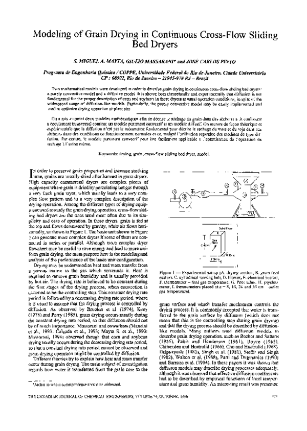 (PDF) Modeling of grain drying in continuous cross-flow sliding bed dryers