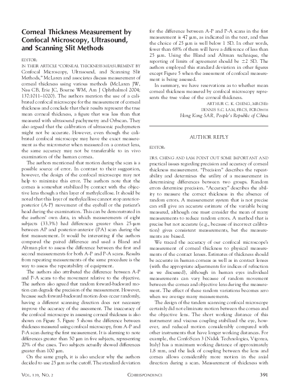 (PDF) Corneal thickness measurement by confocal microscopy, ultrasound ...