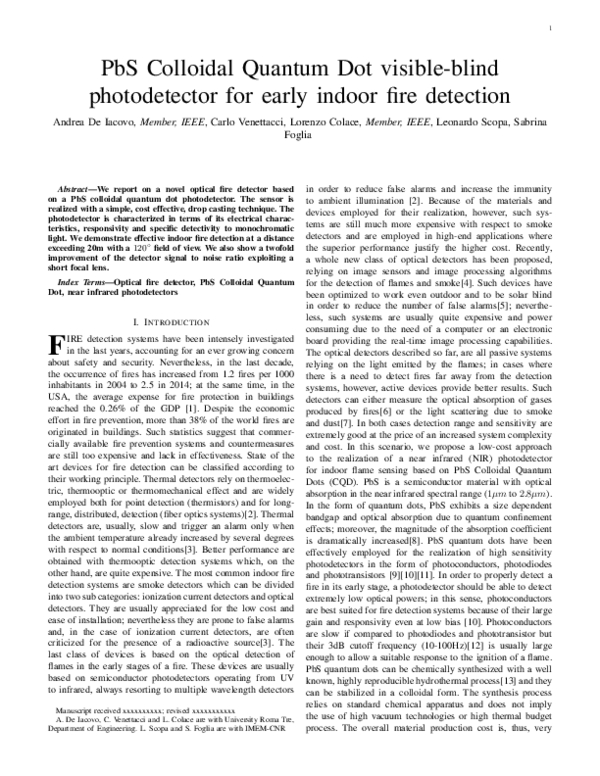 (PDF) PbS Colloidal Quantum Dot Visible-Blind Photodetector for Early ...