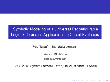 (PDF) Symbolic modeling of a universal reconfigurable logic gate and its applications to circuit ...