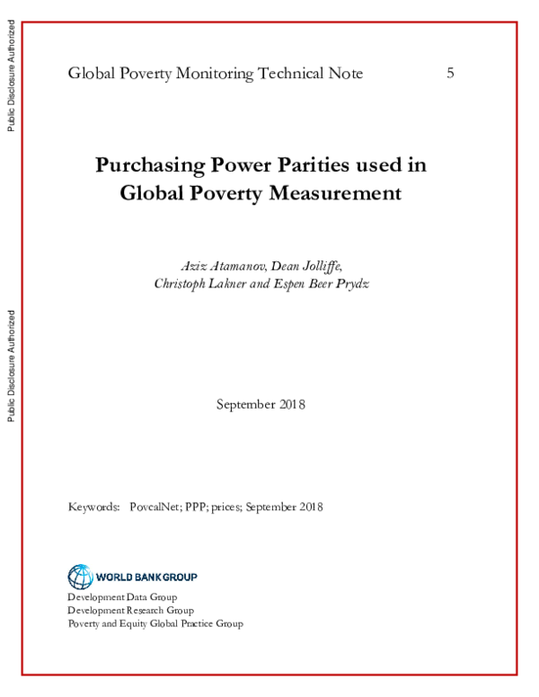 (PDF) Purchasing Power Parities Used in Global Poverty Measurement