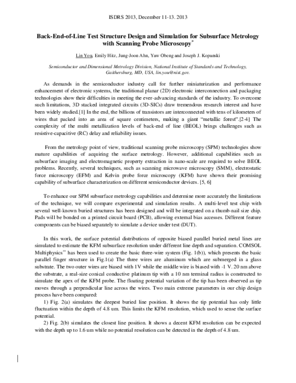 (PDF) Back-End-of-Line Test Structure Design and Simulation for ...