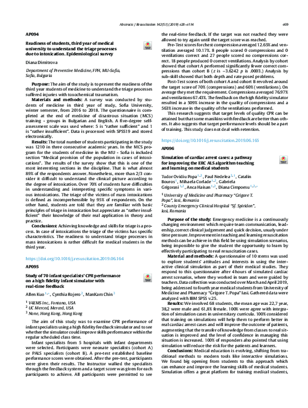 (PDF) Study of 70 infant specialists’ CPR performance on a high ...