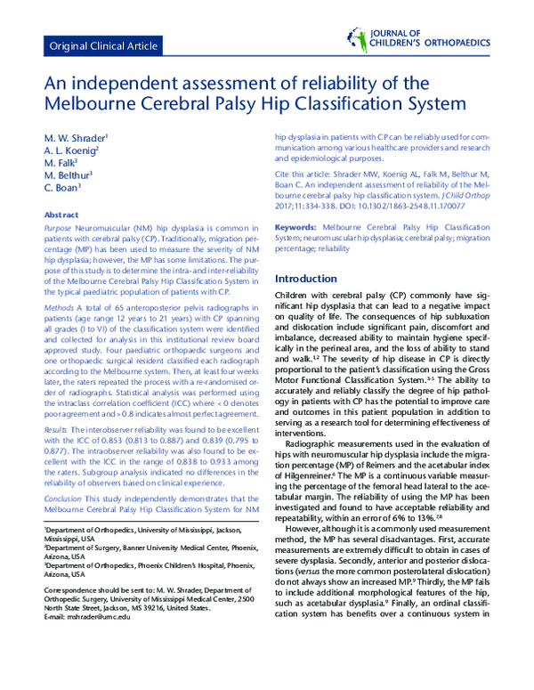 (PDF) An independent assessment of reliability of the Melbourne ...