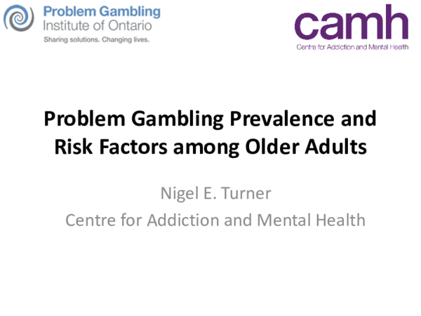 (PDF) Problem Gambling Prevalence and Risk Factors Among Older Adults