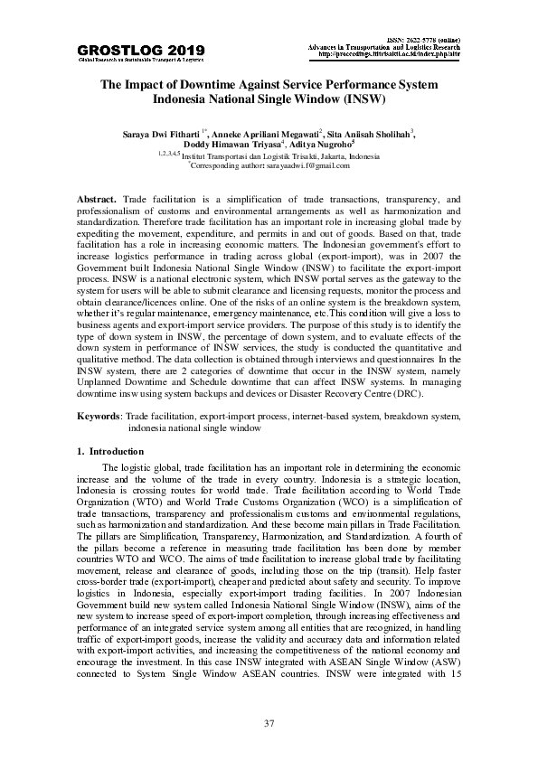 (PDF) The Impact of Downtime Against Service Performance System ...