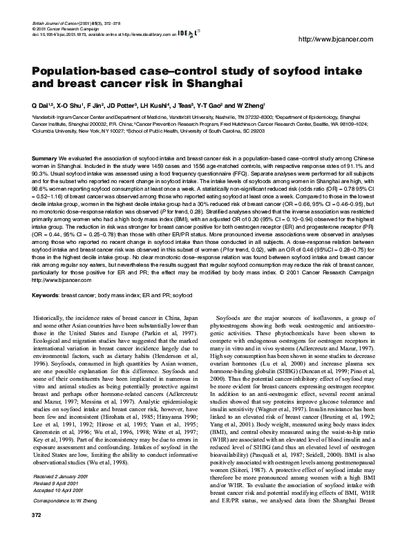 (PDF) Population-based case–control study of soyfood intake and breast ...