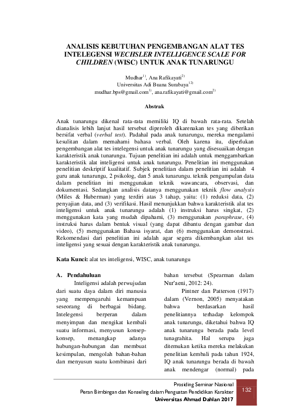 (PDF) Analisis Kebutuhan Pengembangan Alat Tes Intelegensi Wechsler ...