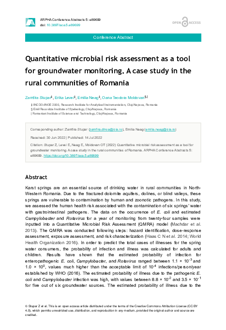 (PDF) Quantitative microbial risk assessment as a tool for groundwater ...