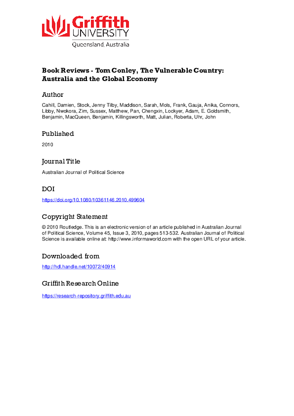 (PDF) An introduction to Australian public policy: Theory and practice