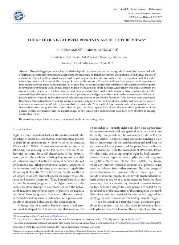 (PDF) The Role of Visual Preferences in Architecture Views
