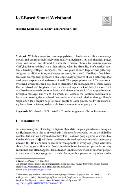 (PDF) IoT-Based Smart Wristband