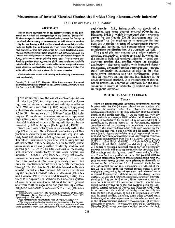 (PDF) Measurement of Inverted Electrical Conductivity Profiles Using ...