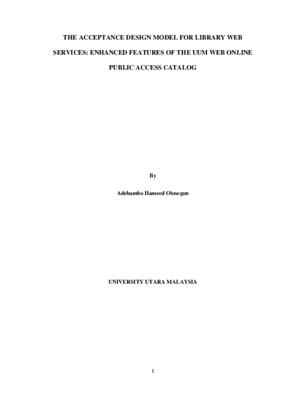 (PDF) The Acceptance Design Model for Library Web Services: Enhanced ...