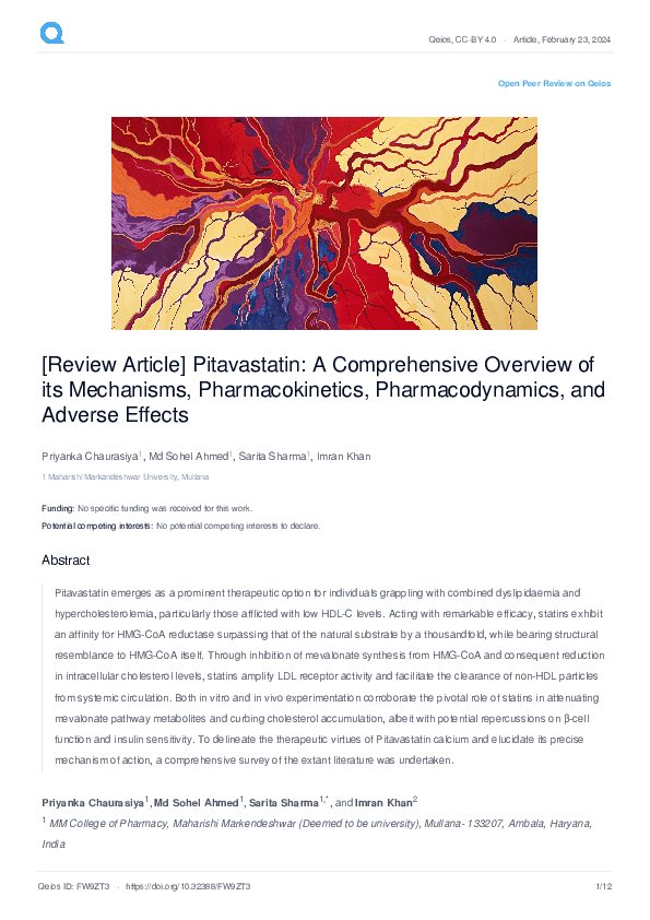 (PDF) [Review Article] Pitavastatin: A Comprehensive Overview of its Mechanisms ...