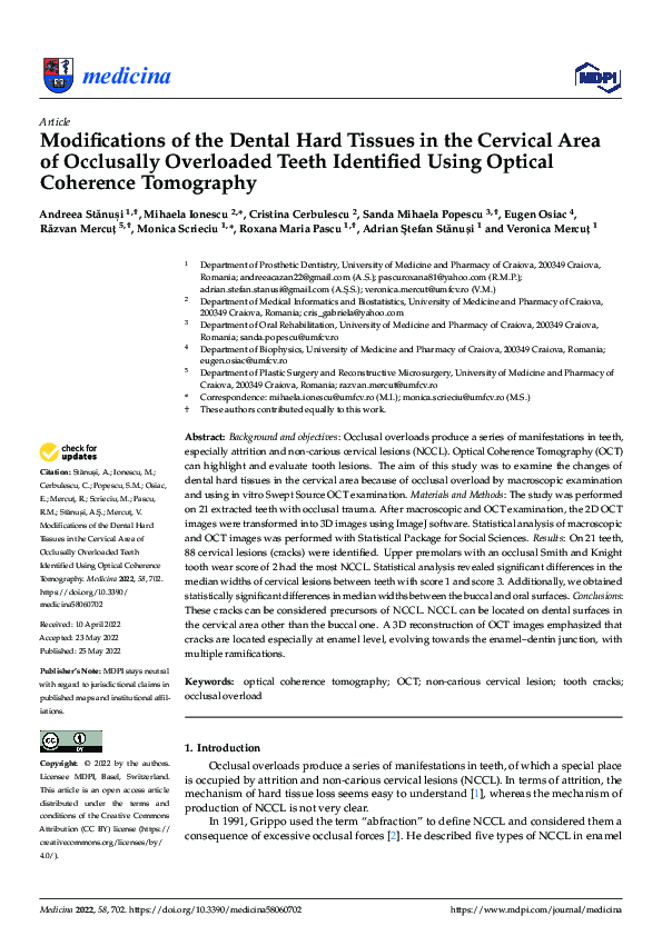 (PDF) Modifications of the Dental Hard Tissues in the Cervical Area of ...