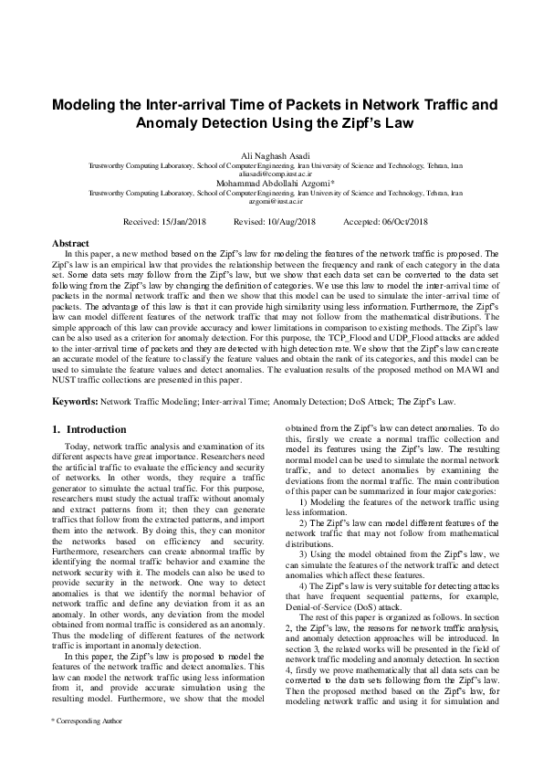 (PDF) Modeling the Inter-arrival Time of Packets in Network Traffic and ...
