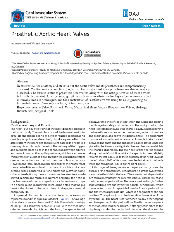(PDF) Prosthetic Aortic Heart Valves