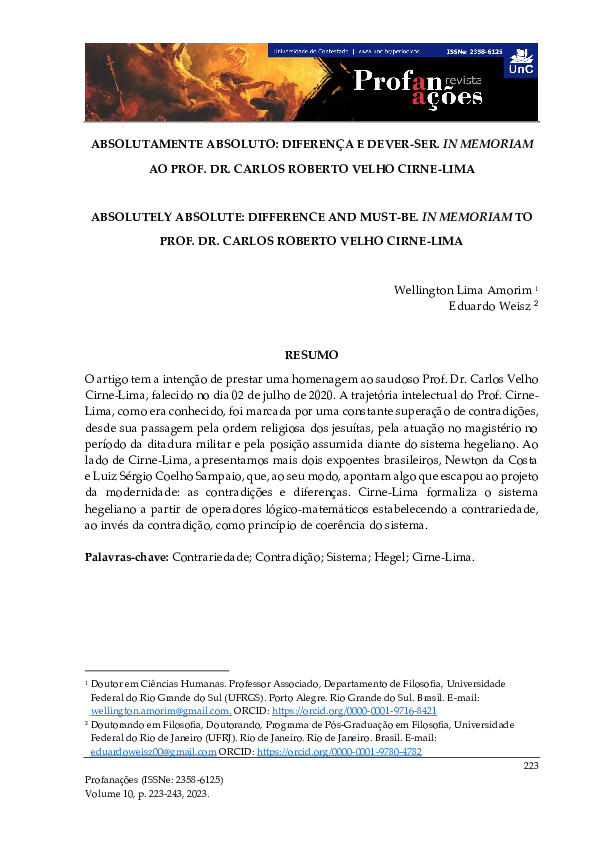 (PDF) Absolutamente absoluto: diferença e dever-ser | Eduardo Weisz ...