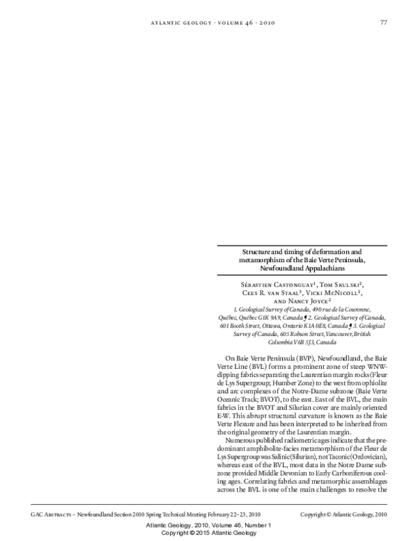 (PDF) Abstract: Structure and timing of deformation and metamorphism of ...