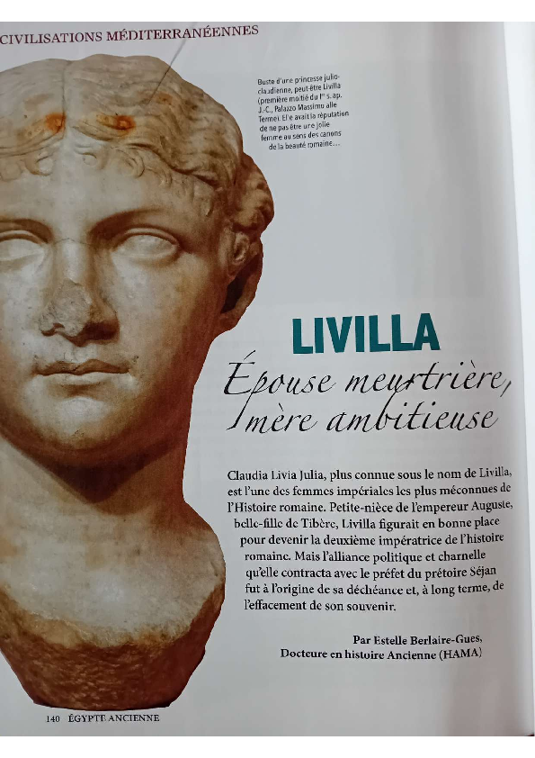 (PDF) Livilla : épouse meurtrière, mère ambitieuse.
