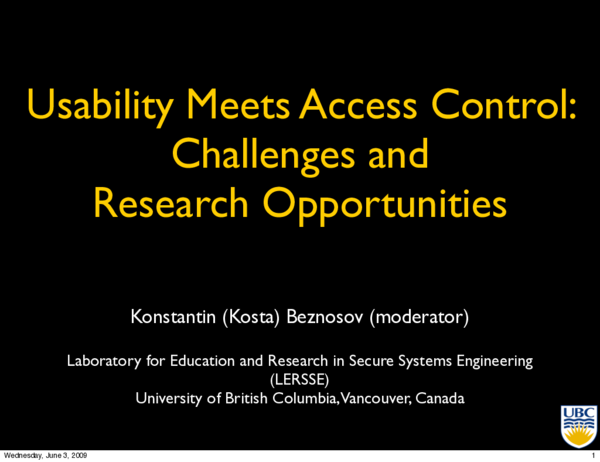 (PDF) Usability meets access control