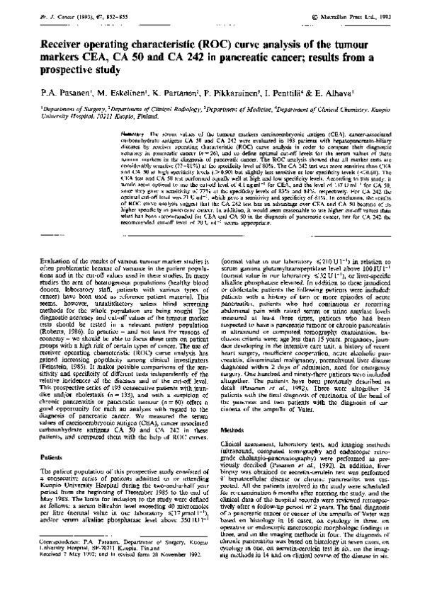 (PDF) Receiver Operating Characteristic (ROC) Curve Analysis for ...