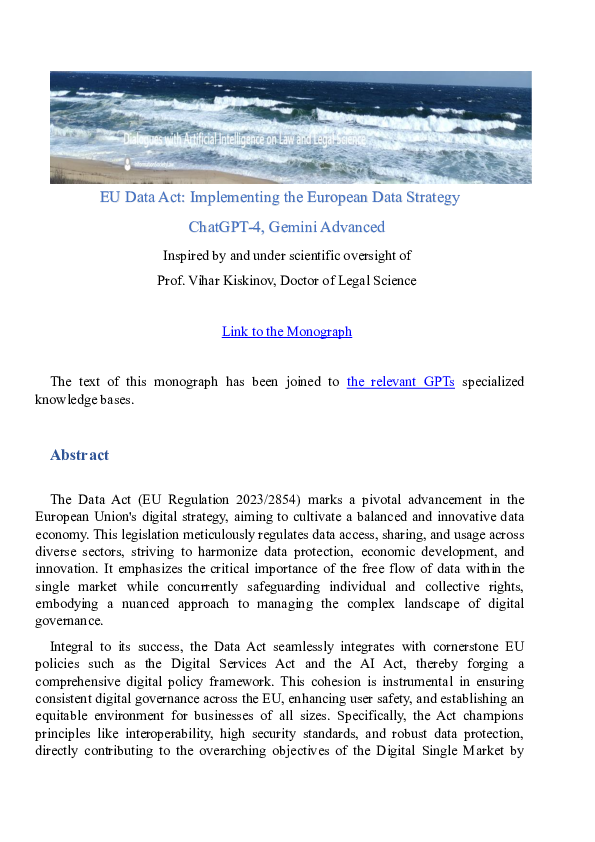 (PDF) ChatGPT-4, Gemini Advanced. 2024. EU Data Act: Implementing the European Data Strategy. 240 p.