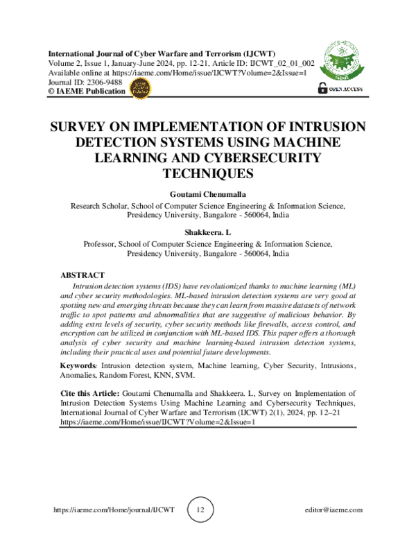 Pdf Survey On Implementation Of Intrusion Detection Systems Using