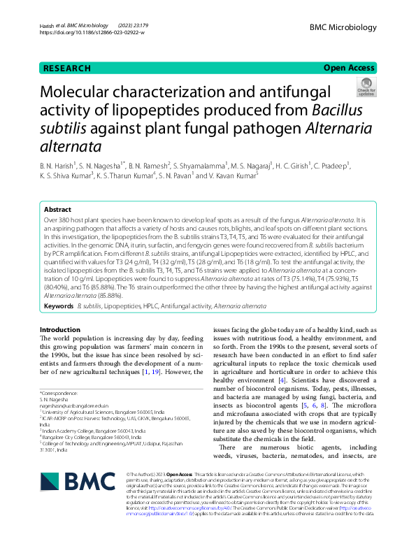 (PDF) Molecular characterization and antifungal activity of ...