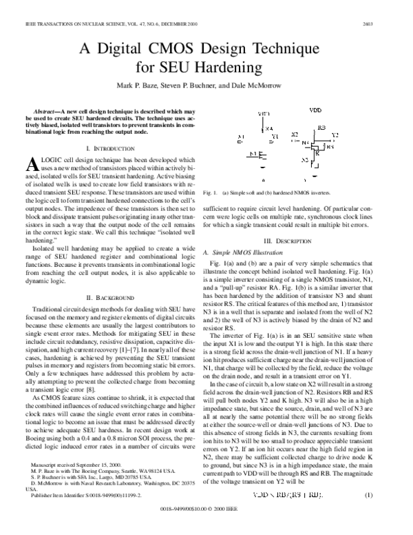 (PDF) A digital CMOS design technique for SEU hardening