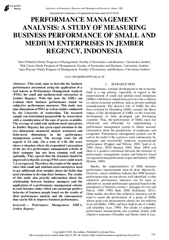 (PDF) Performance Management Analysis: A Study of Measuring Business Performance of Small and ...