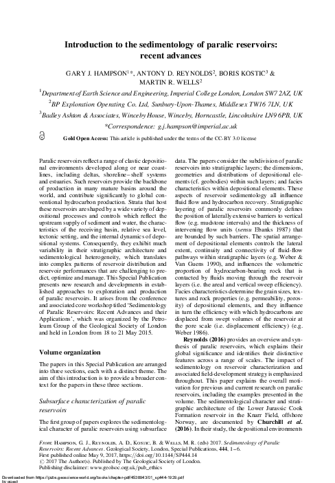(PDF) Introduction to the sedimentology of paralic reservoirs: recent ...