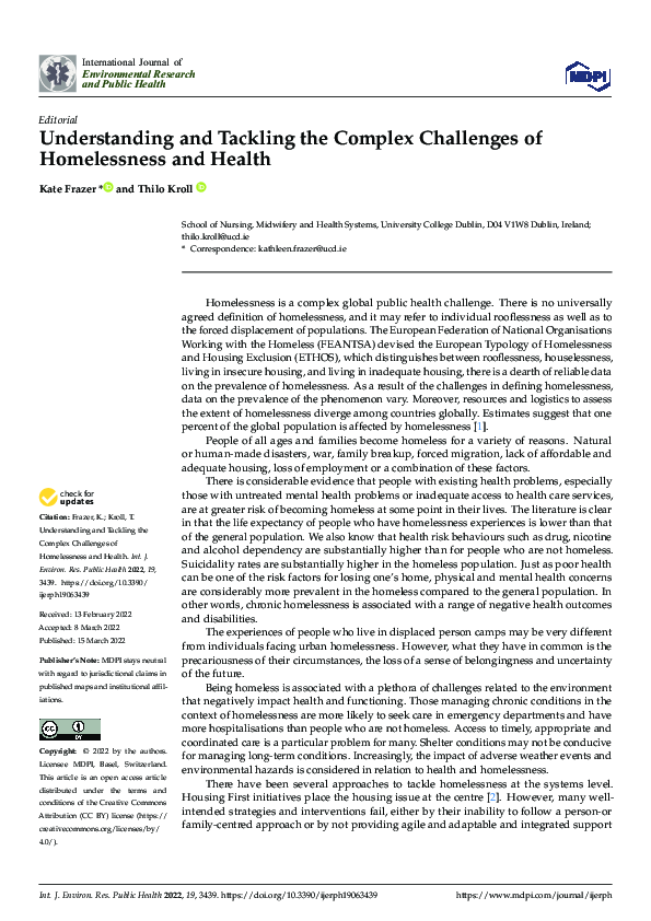 (PDF) Understanding and Tackling the Complex Challenges of Homelessness ...