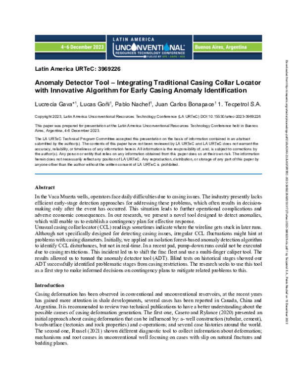 (PDF) Anomaly Detector Tool -Integrating Traditional Casing Collar ...