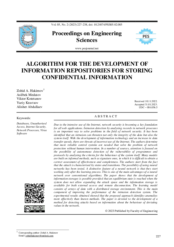 (PDF) Algorithm for the Development of Information Repositories for ...