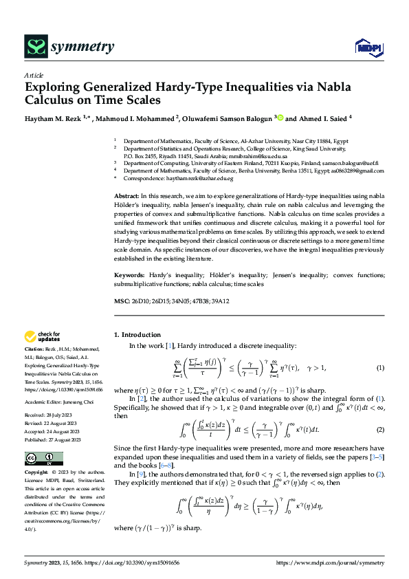 (PDF) Exploring Generalized Hardy-Type Inequalities via Nabla Calculus on Time Scales
