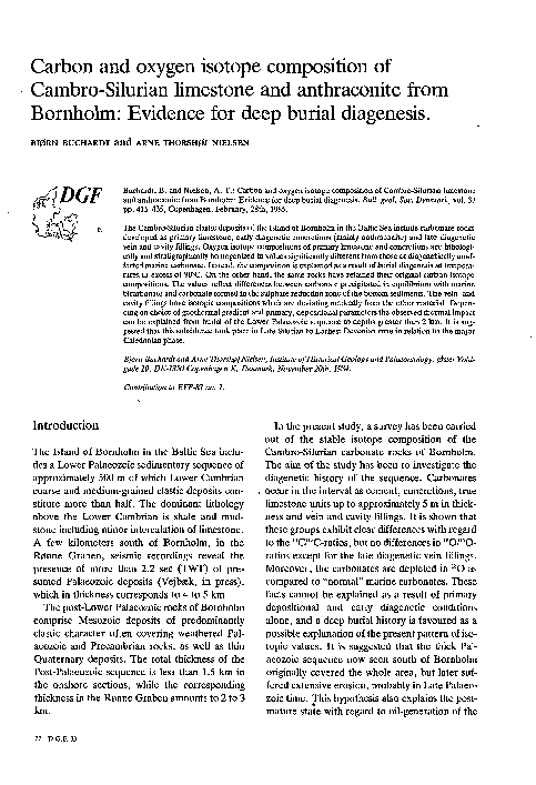 (PDF) Carbon and oxygen isotope composition of Cambra-Silurian ...