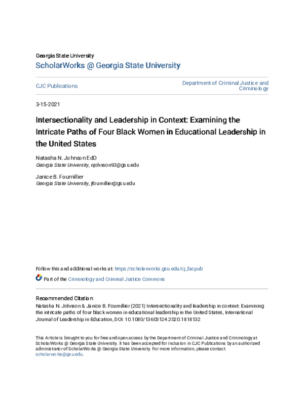 (PDF) Intersectionality and leadership in context: Examining the ...