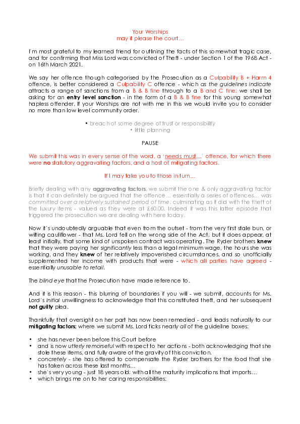 (PDF) plea in mitigation - exemplar