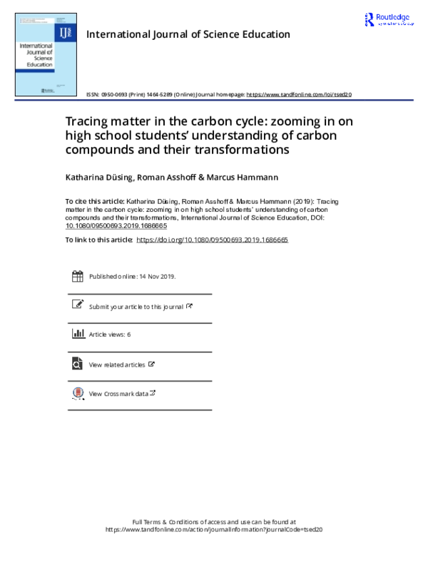 (PDF) Tracing matter in the carbon cycle: zooming in on high school ...