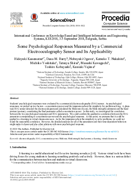 (PDF) Some Psychological Responses Measured by a Commercial ...