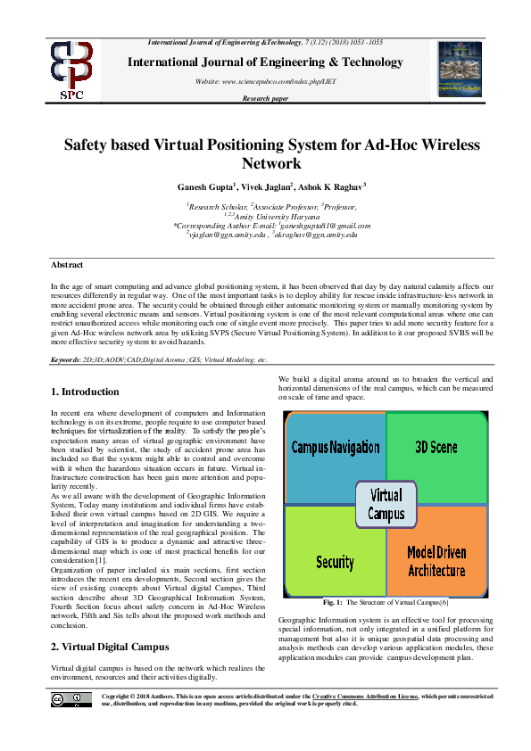 (PDF) Safety based Virtual Positioning System for Ad-Hoc Wireless Network